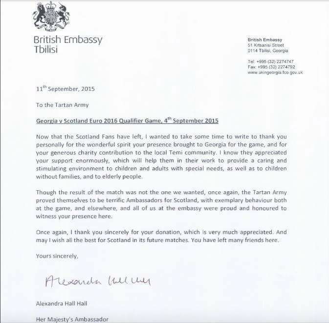 Letter From The British Embassy Georgia 2015 Tartan Army Sunshine Appeal letter-from-the-british-embassy-georgia-2015-tartan-army-sunshine-appeal